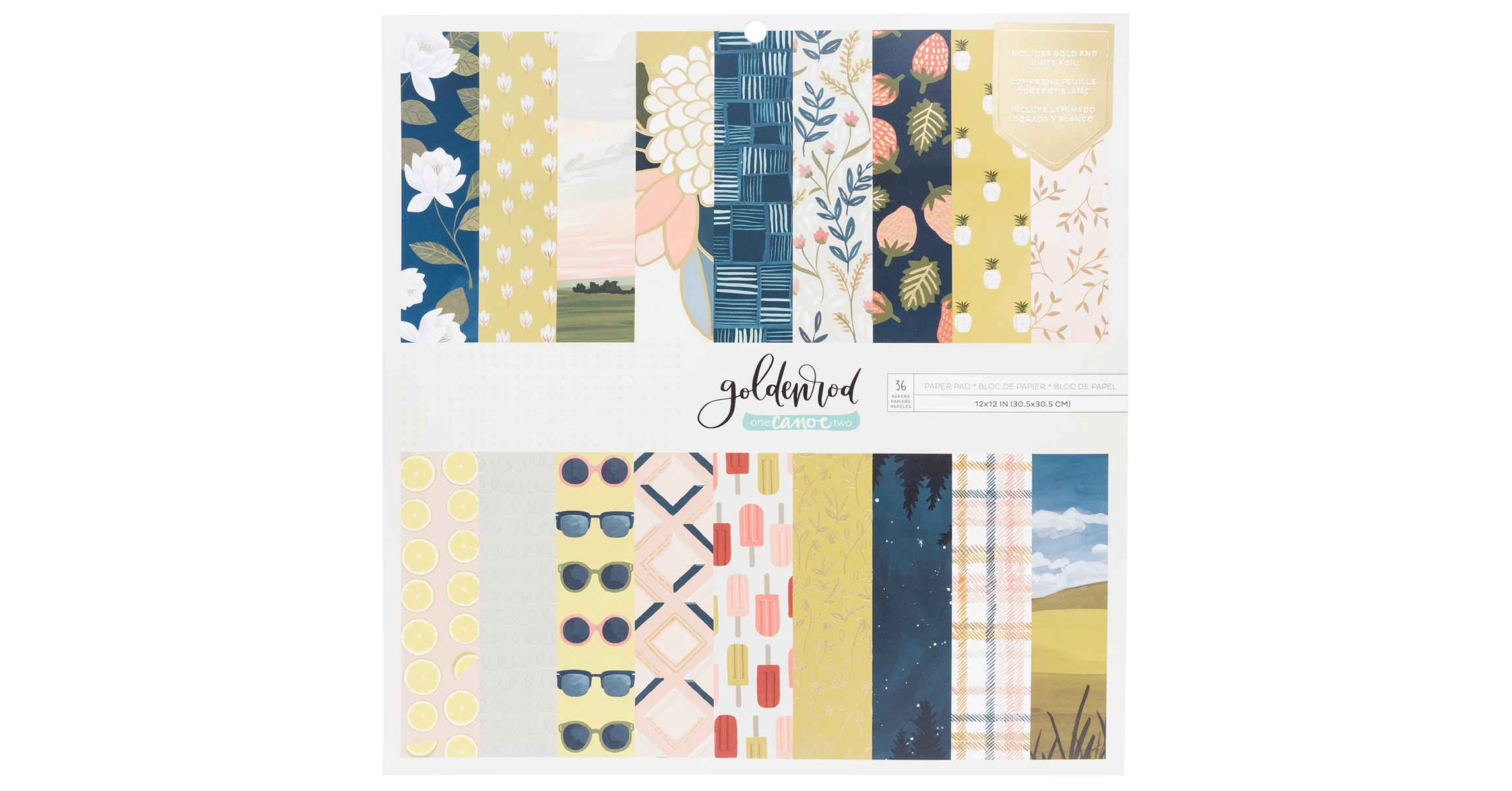 12x12 Kits, Pads | 1Canoe2 - Goldenrod 12x12 Paper Pad - 36 sheets ...