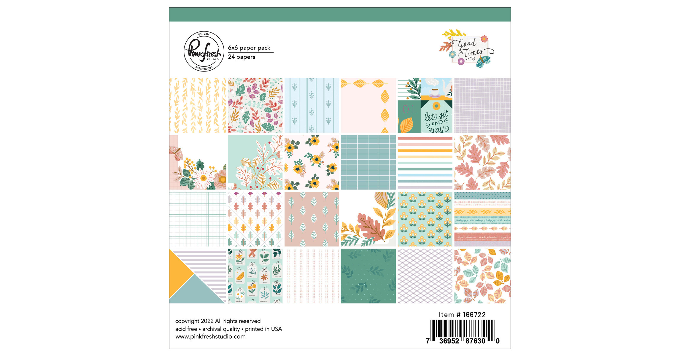 6x6, 6x8 paper pads | Pinkfresh Studio - Good Times 6x6 Paper Pack ...