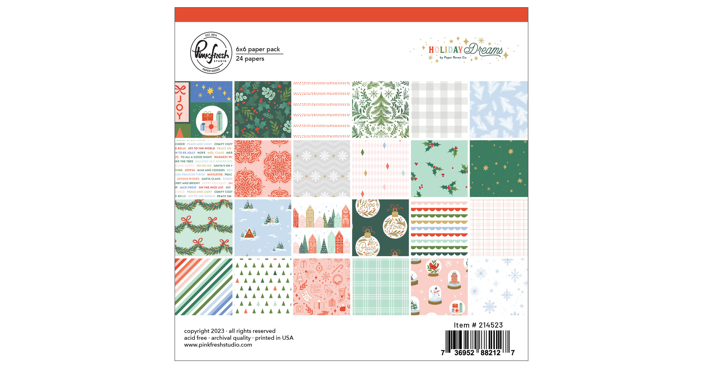 6x6, 6x8 paper pads | Pinkfresh Studio - Holiday Dreams 6x6 Paper Pack ...