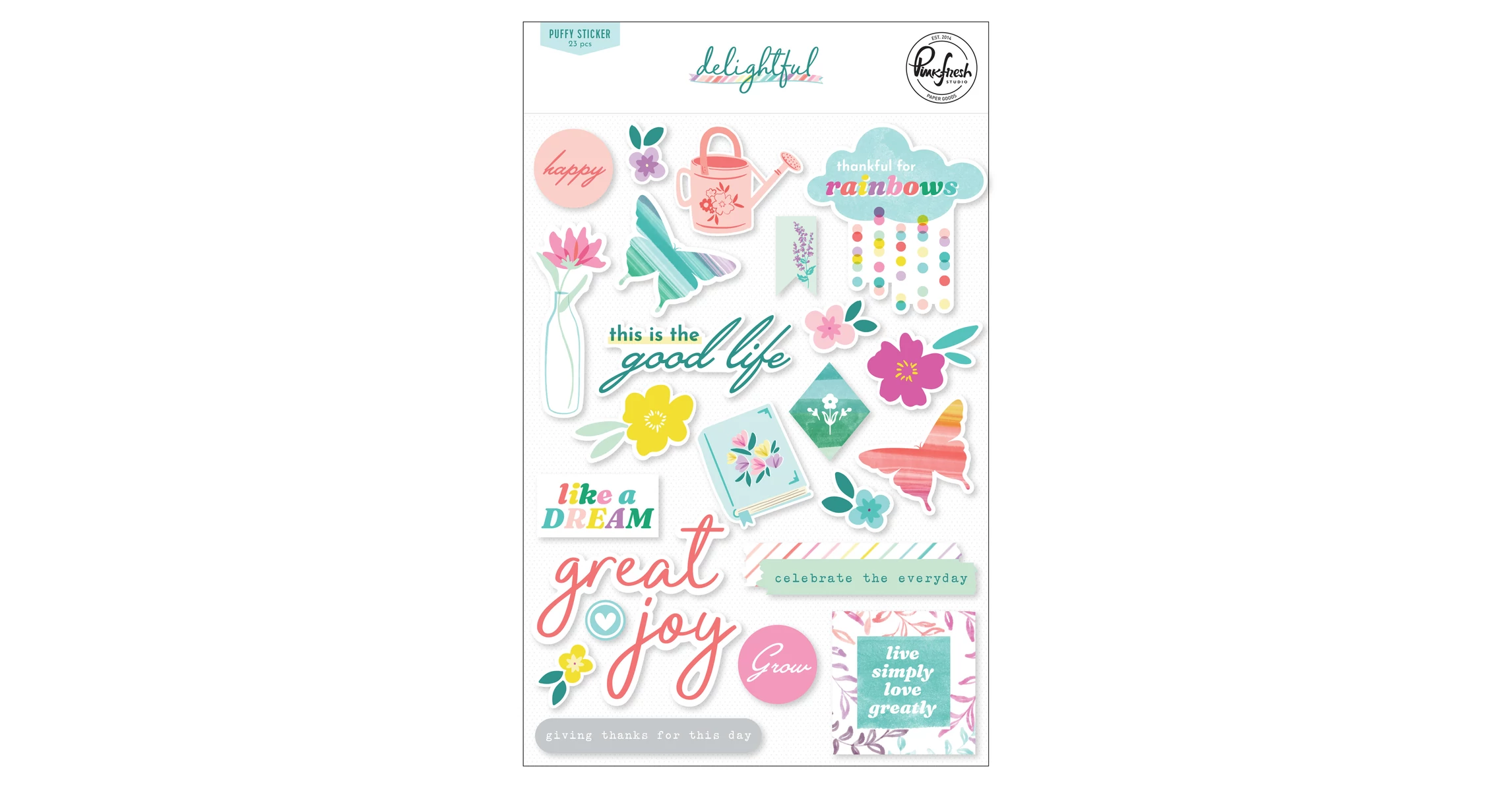 Stickers | Pinkfresh Studio - Delightful Puffy Sticker - Pink and Paper ...
