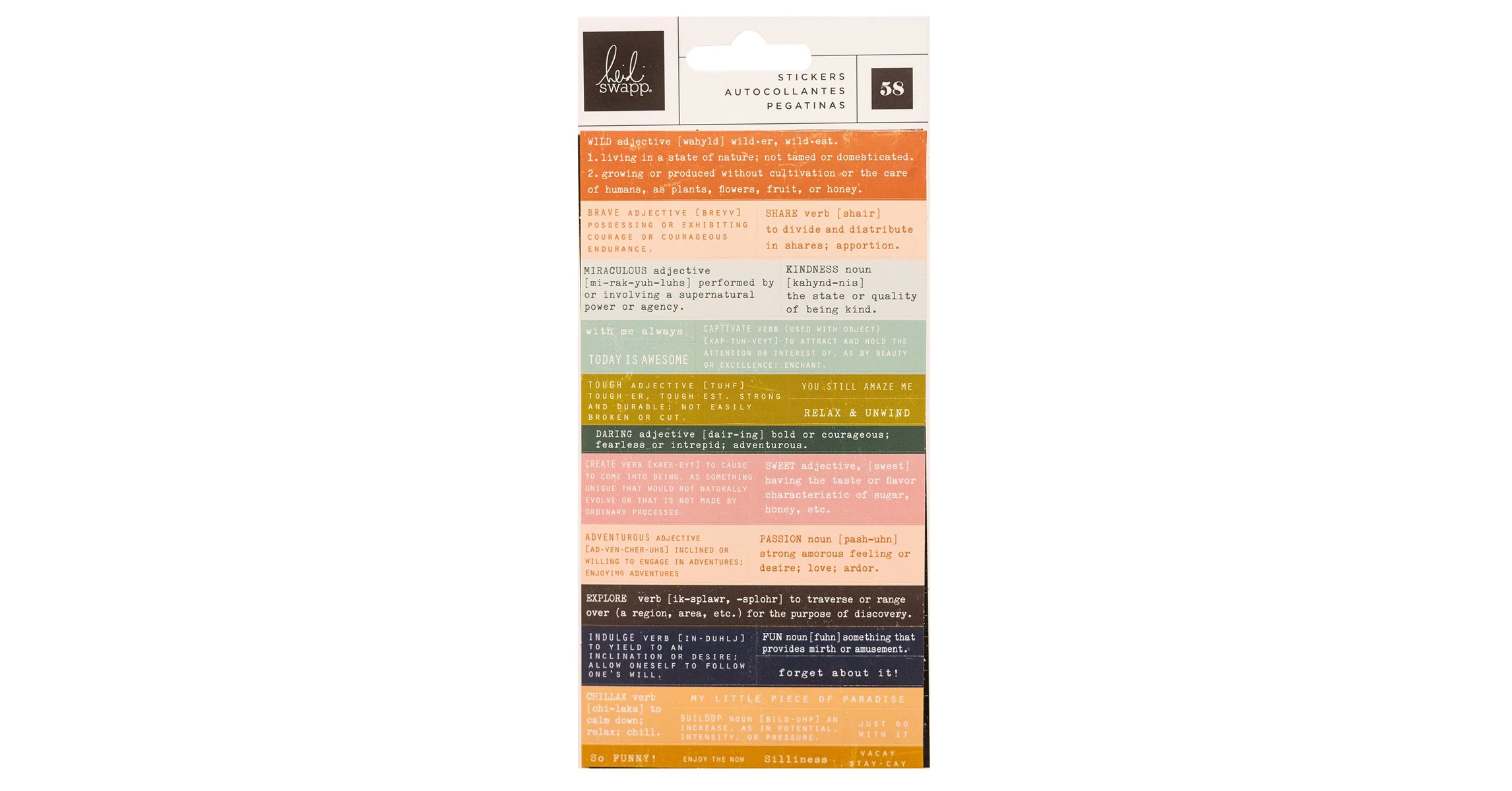 Stickers | Heidi Swapp - CareFree Definition Sticker (58 Stickers ...