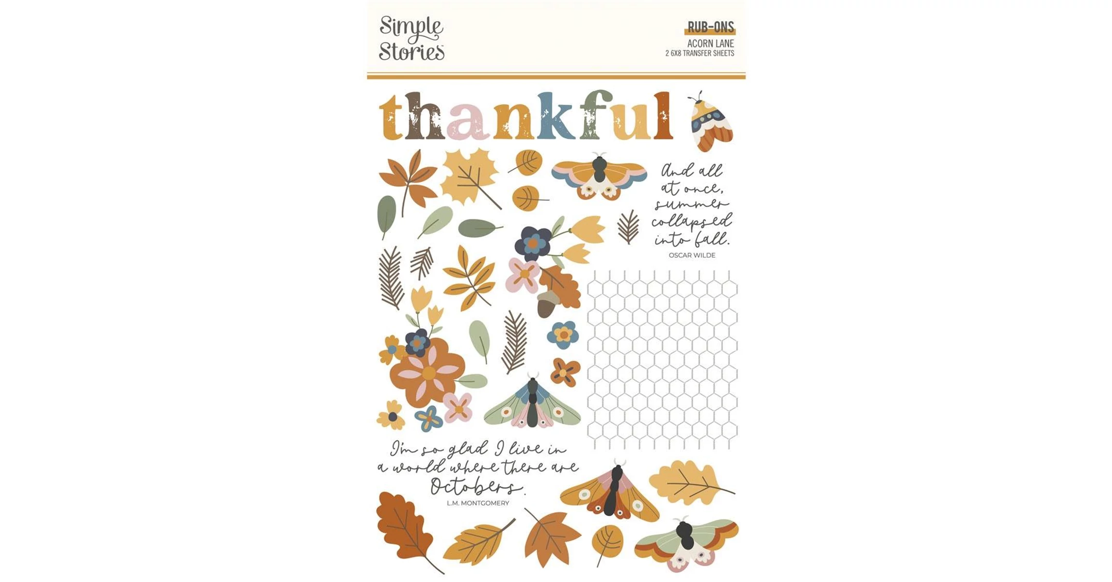 Stickers | Simple Stories - Acorn Lane Rub-Ons - Pink and Paper ...