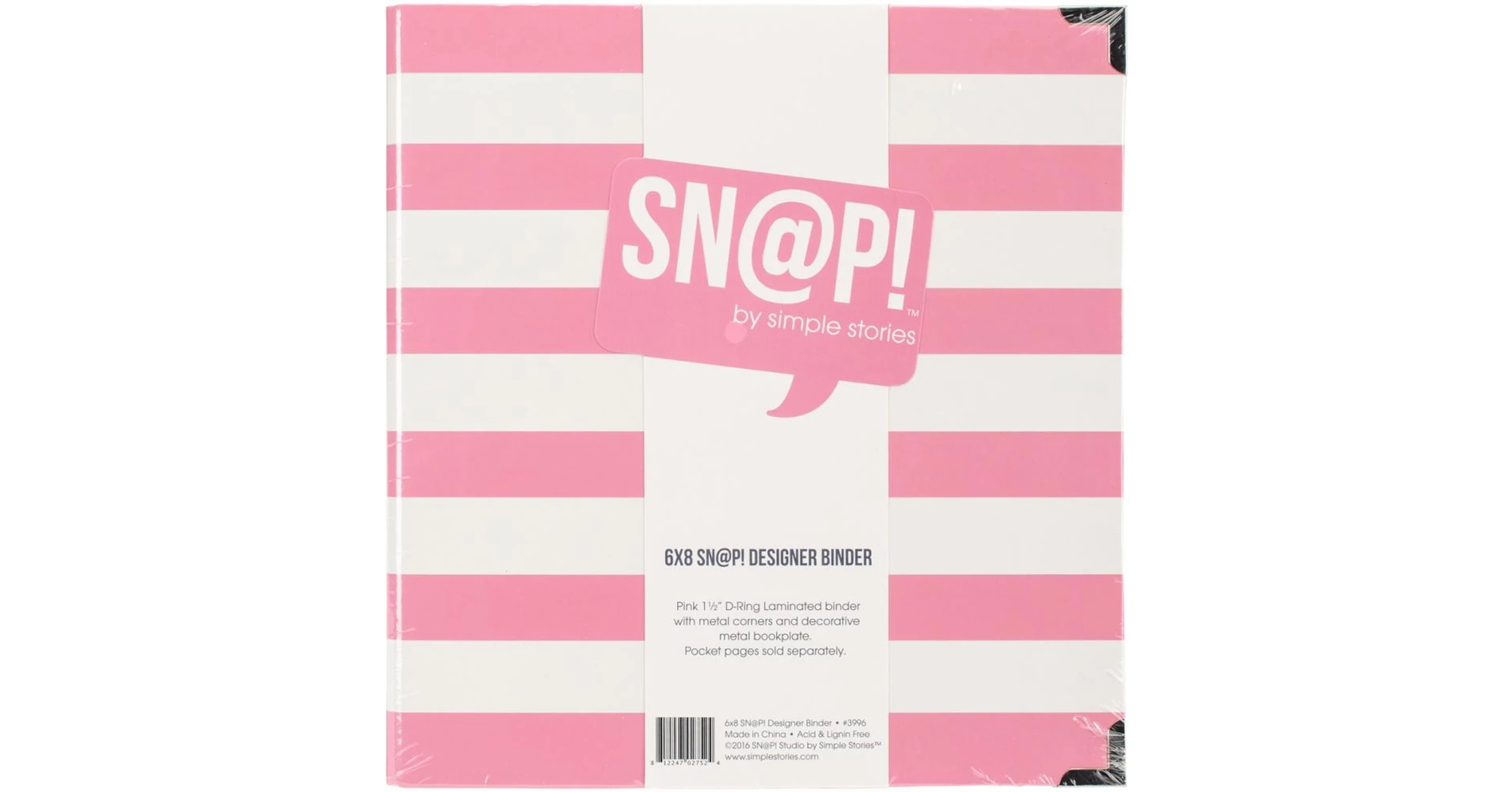 6x8 album | Simple Stories - SNAP 6x8 Designer Binder - Pink - Pink and ...