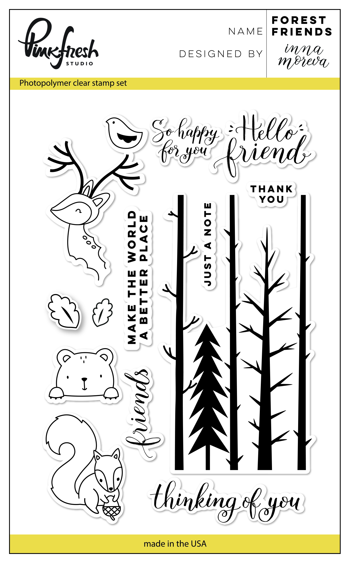 Pinkfresh Studio Stamps | Pinkfresh Studio Forest Friends Stamp Set ...